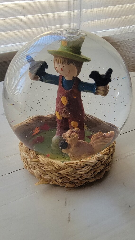 Happy Fall Snowglobe Scarecrow and Friends - Etsy