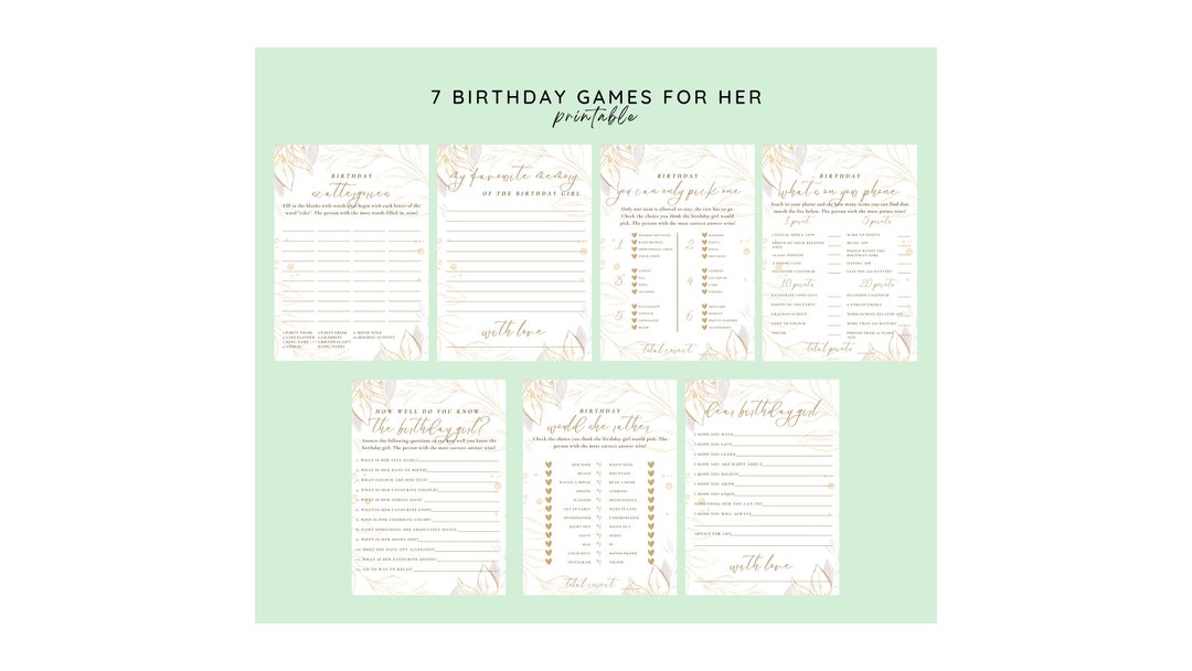 Adult Birthday Game Bundle for Her, Goldtheme Whats in Your Phone ...