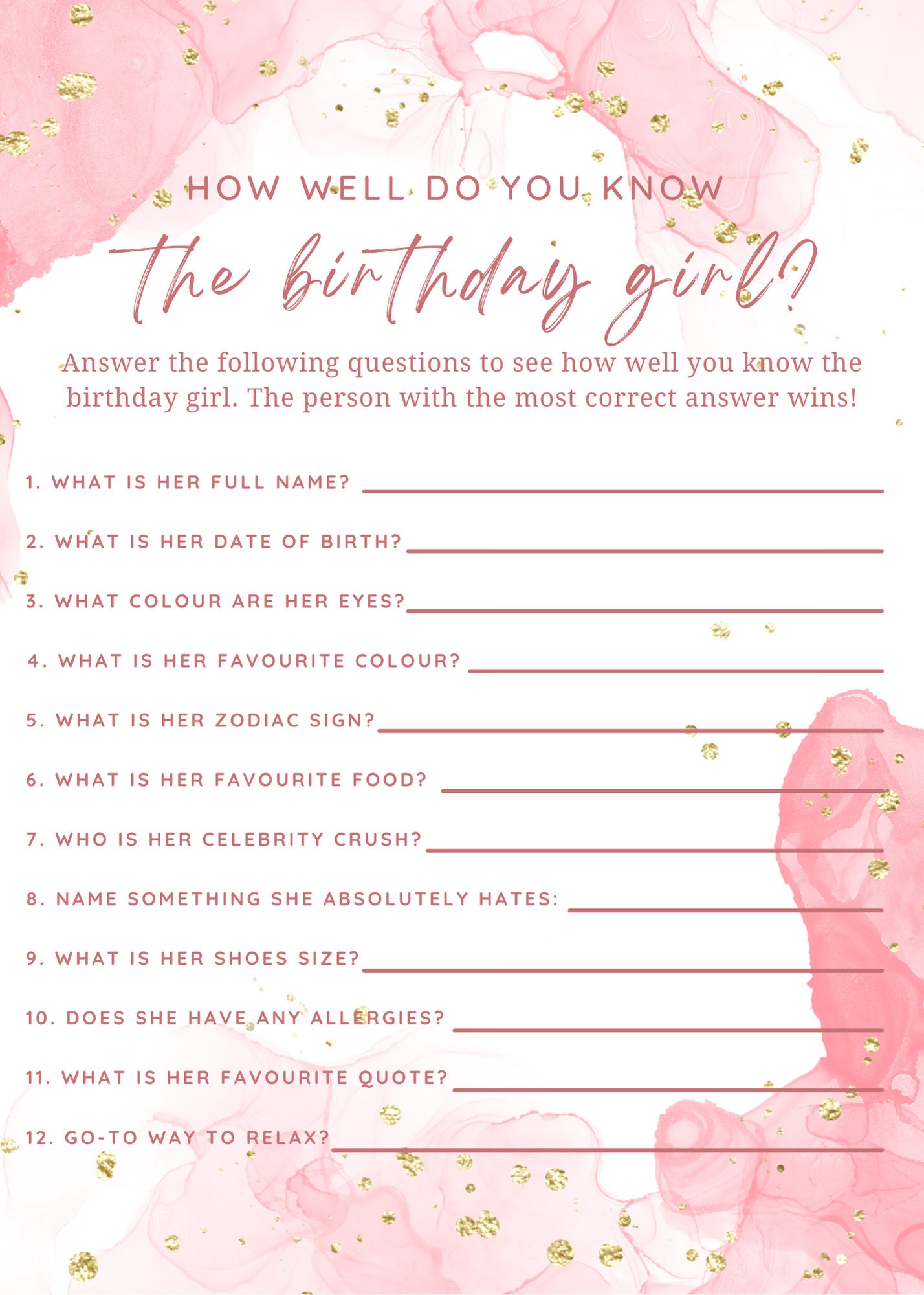 Adult Birthday Game Bundle for Her, Pink Theme Whats in Your Phone ...