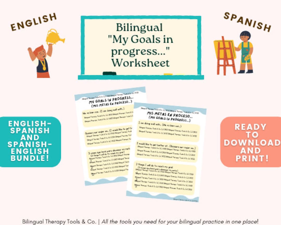 Bilingual My Goals in Progress...(mis Metas En Proceso...) Worksheet ...