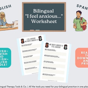 Bilingual "i Feel Anxious!" Worksheet for Teens | English and Spanish ...