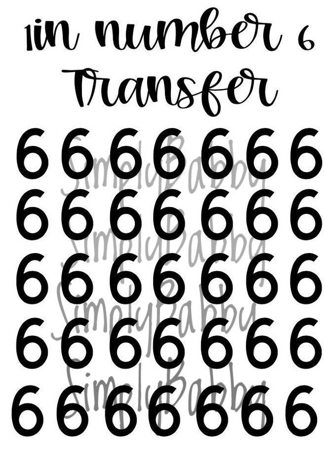 Number 6 Royal Icing Transfer Printable Number Transfer - Etsy