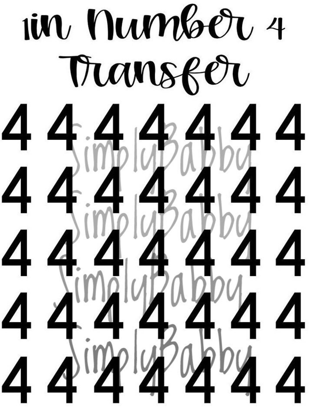 Number 4 Royal Icing Transfer Printable - Etsy