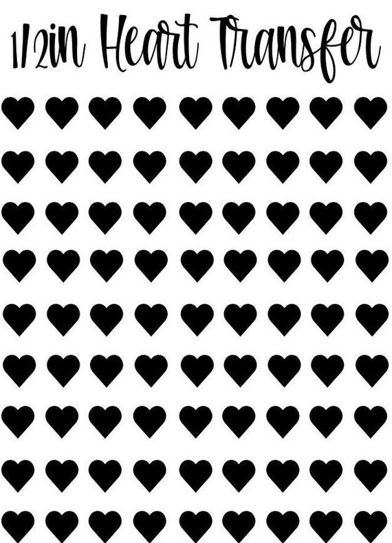 Heart Royal Icing Transfer 1/2in - Etsy