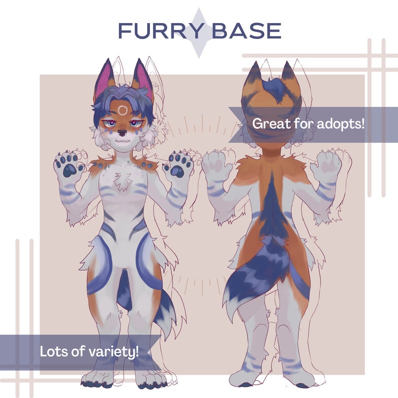 Furry Character Reference Sheet Base - Etsy