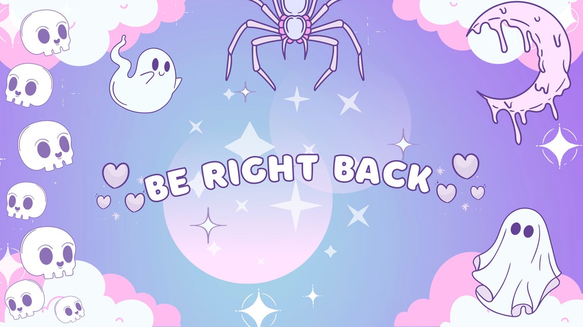 Pastel Goth Animated Twitch Screens Stream Starting Soon Be Right Back ...