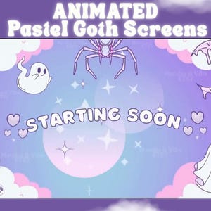 Pastel Goth Animated Twitch Screens | Stream Starting Soon | Be Right ...