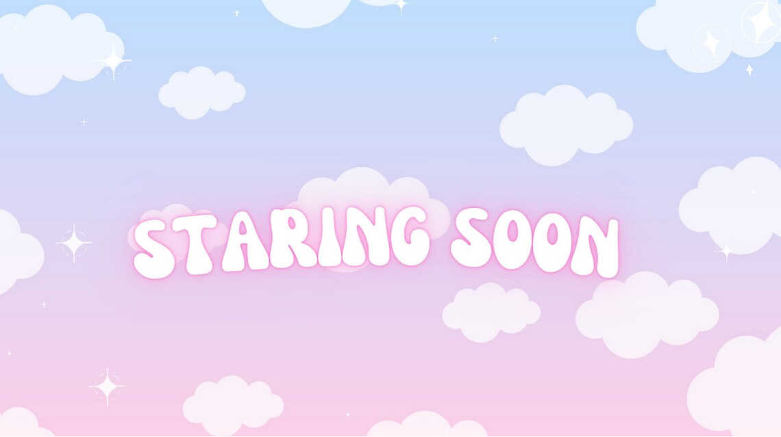 Cotton Candy Clouds Animated Twitch Screens | Stream Starting Soon | Be ...