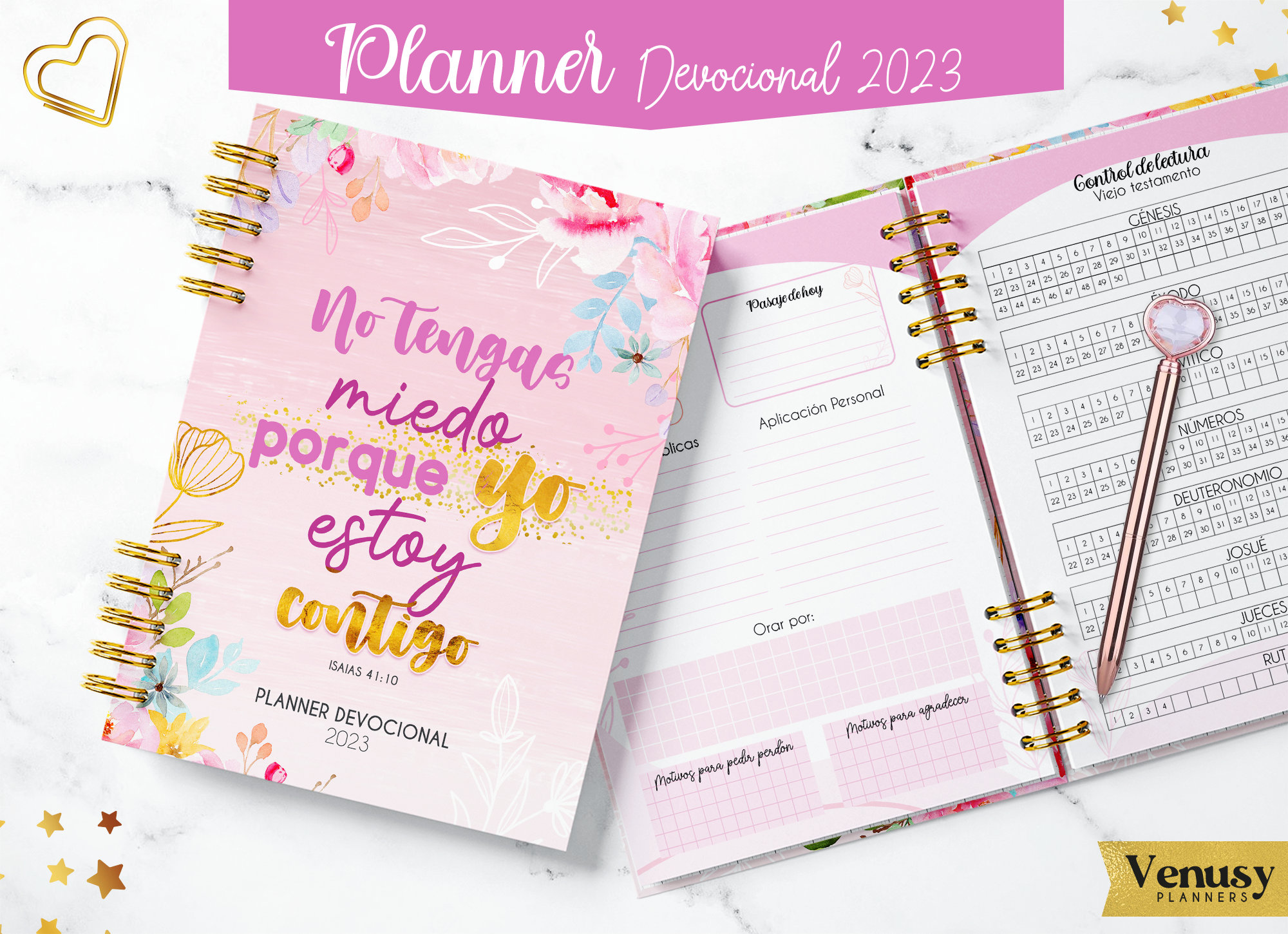 Planner Devocional 2023 IMPRIMIBLE / A5 Media Carta / agenda devocional ...
