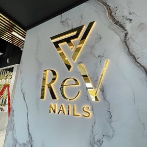 Custom Backlit Metal Business Logo 3D Light up Signs Outdoor Company ...