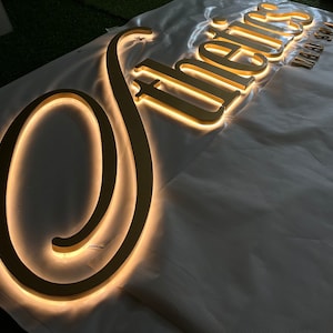 Custom Backlit Metal Business Logo 3D Light up Signs Outdoor Company ...