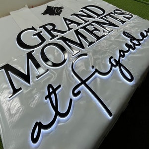 Custom Backlit Metal Business Logo 3D Light up Signs Outdoor Company ...