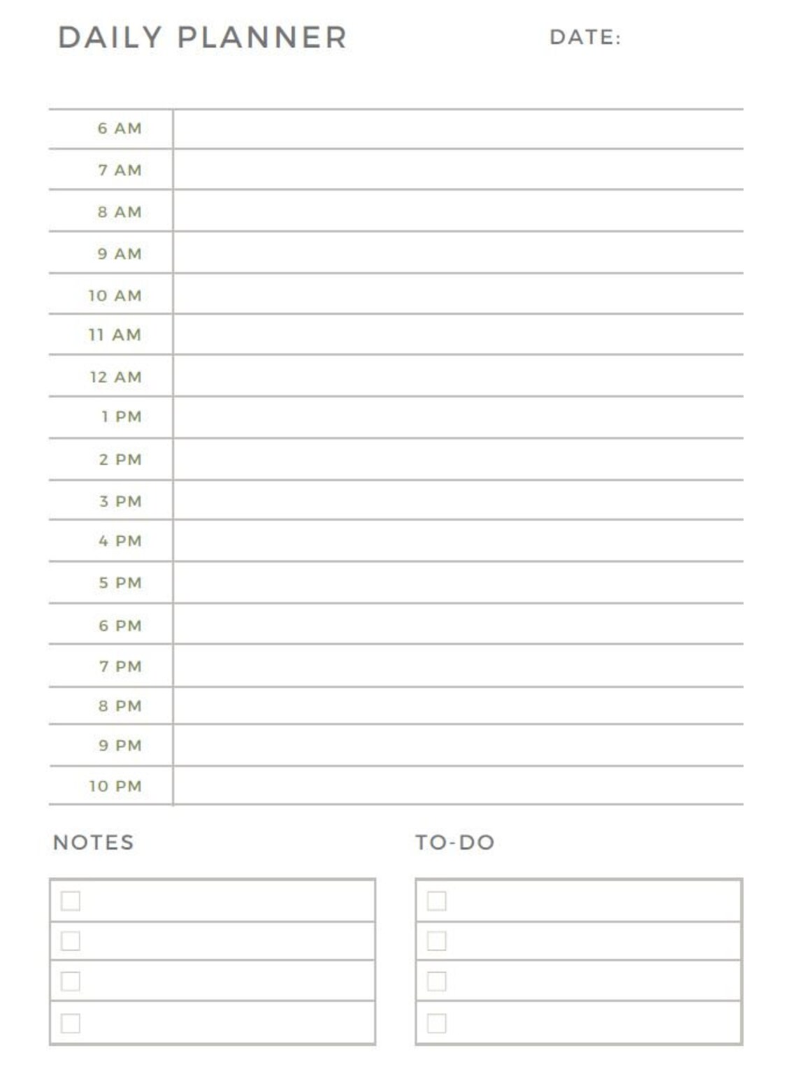 Daily Planner, Simple Minimalist, Printable - Etsy