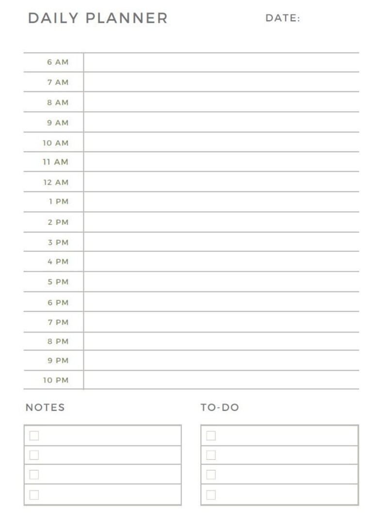 Daily Planner, Simple Minimalist, Printable - Etsy