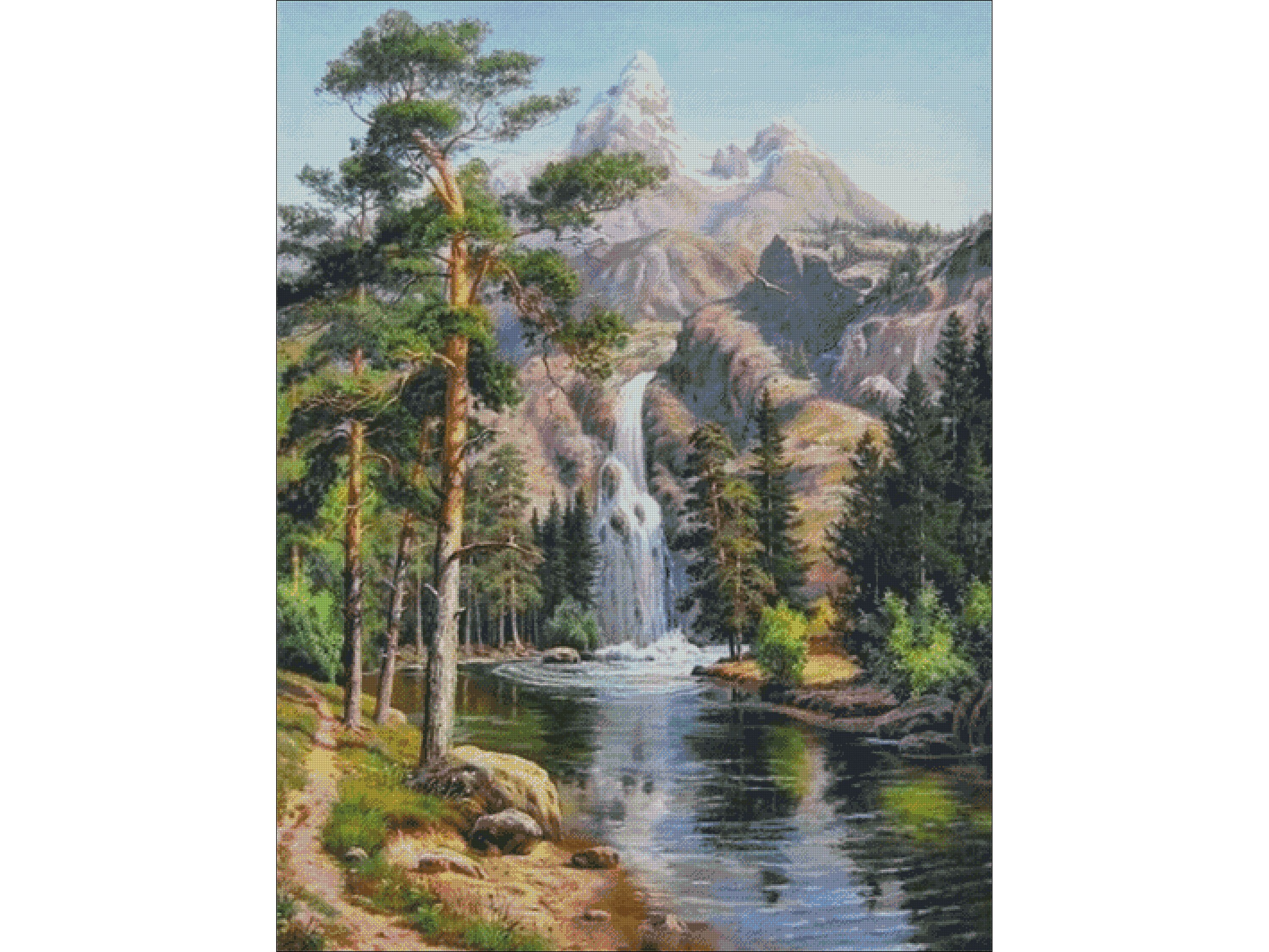 Waterfall Cross Stitch Pattern Landscape Instant Download - Etsy