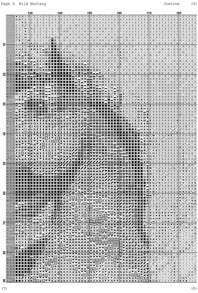 Wild Mustang Cross Stitch Pattern, Instant Download PDF, Horse Counted ...