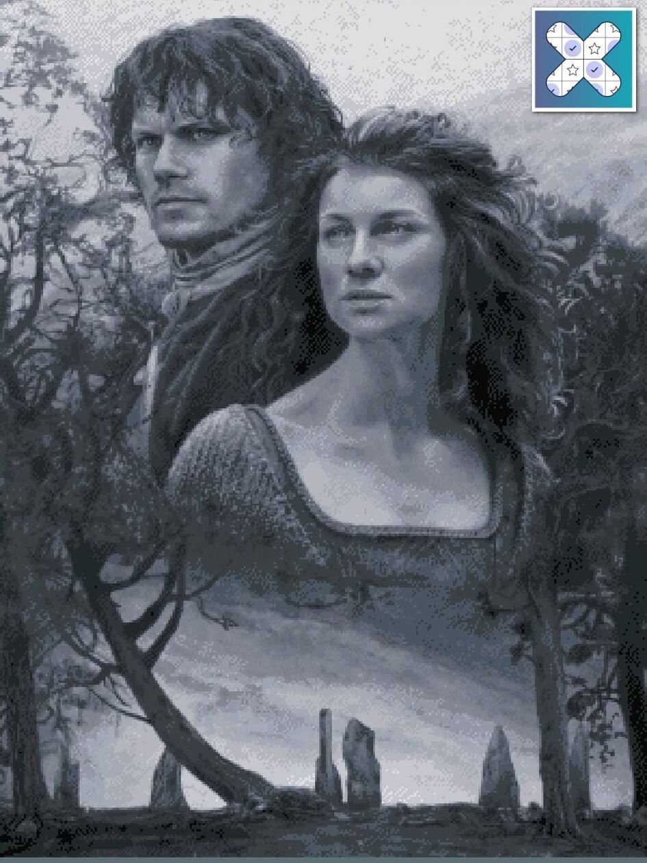 Outlander Cross Stitch Pattern, Claire and Jamie, Instant Download PDF ...