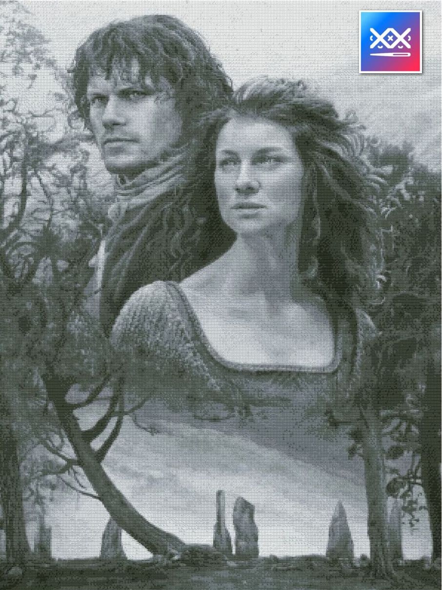 Outlander Cross Stitch Pattern, Claire and Jamie, Instant Download PDF ...