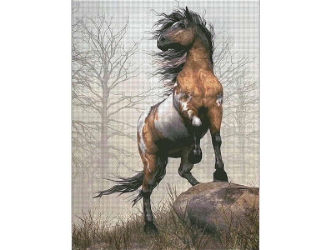 Wild Mustang Cross Stitch Pattern, Instant Download PDF, Horse Counted ...