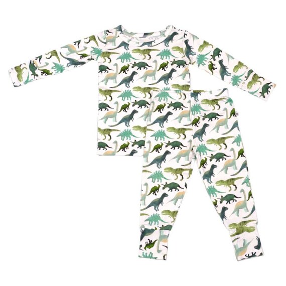 Dinosaur Two-piece Bamboo Viscose Pajamas - Etsy