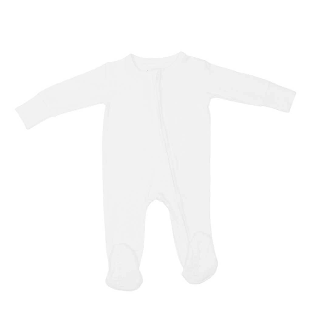 White Bamboo Viscose Pookie Jamas Zipper Footies - Etsy