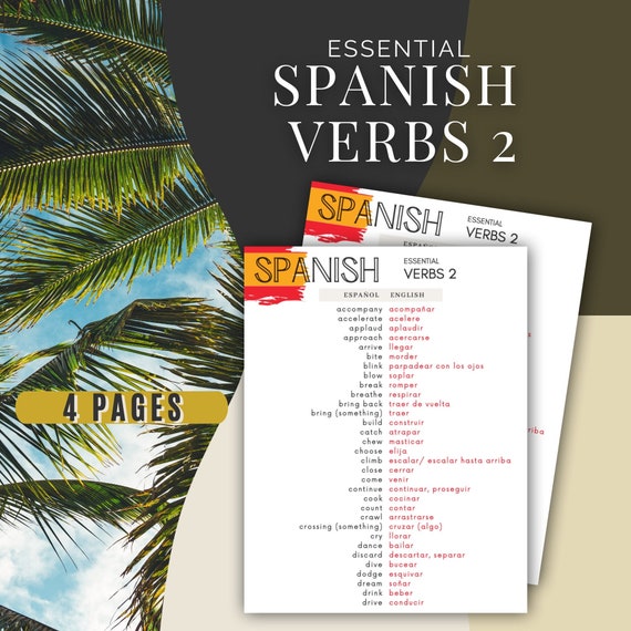 Spanish Verbs List Spanish Words For Beginners Learning Spanish