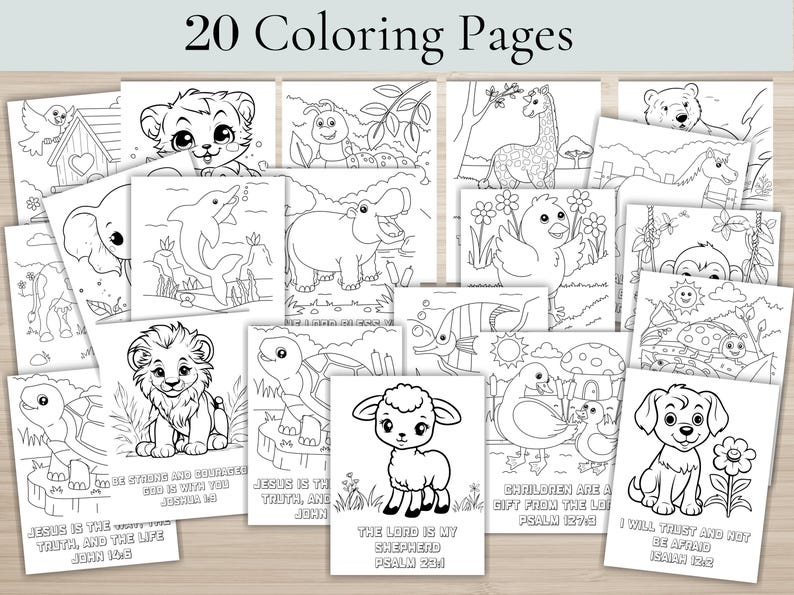 Bible Verse Coloring Pages for Kids Printable Digital Downloads ...