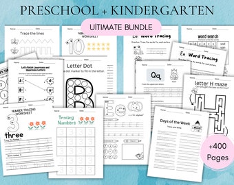 Math BUNDLE Printable Pre-k Kindergarten Worksheets Addition ...