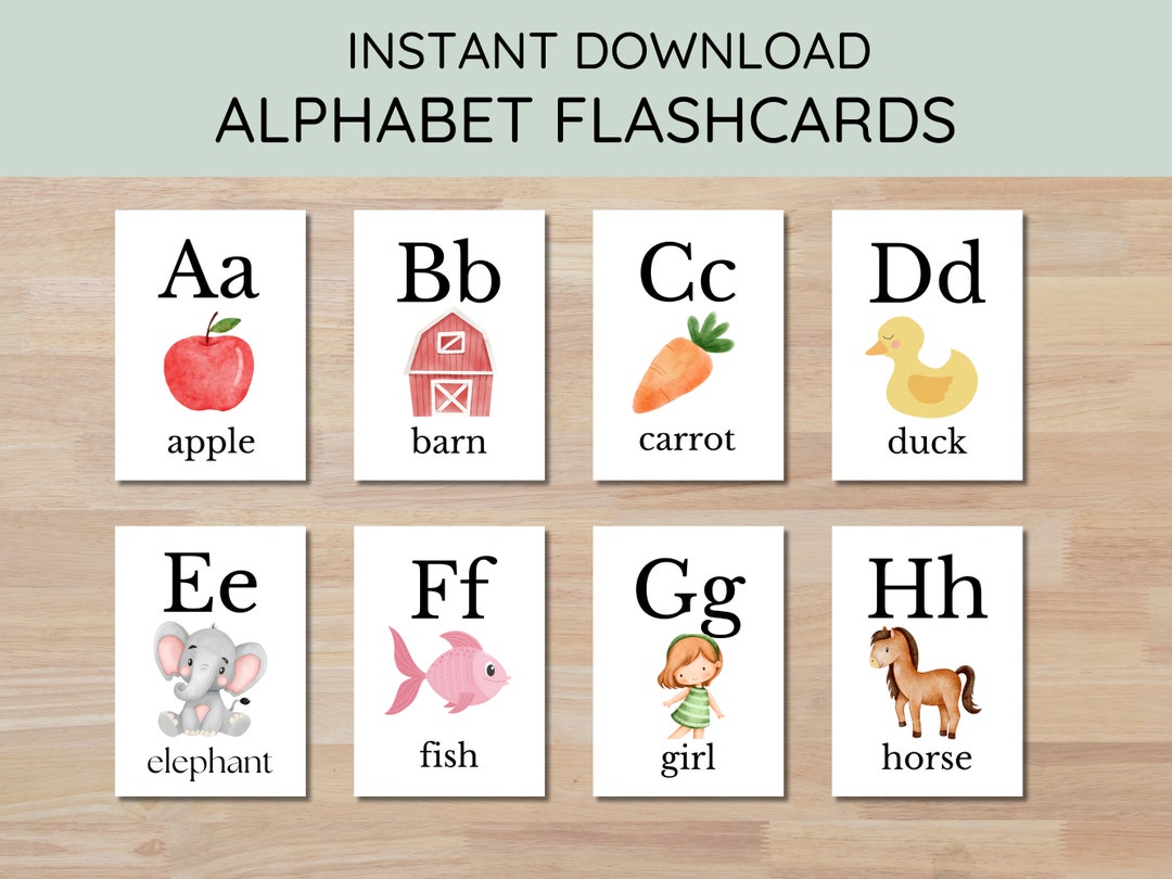 Alphabet Flashcards | Toddler Preschool Kindergarten | Montessori ...