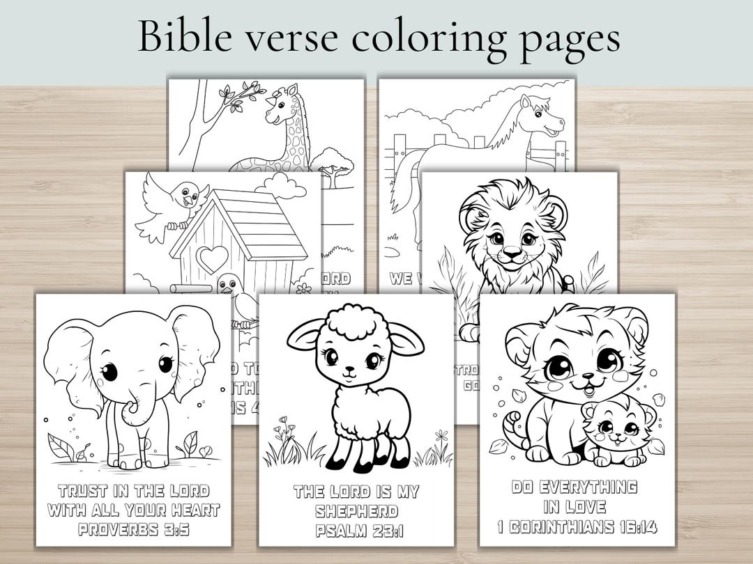 Bible Verse Coloring Pages for Kids Printable Digital Downloads ...