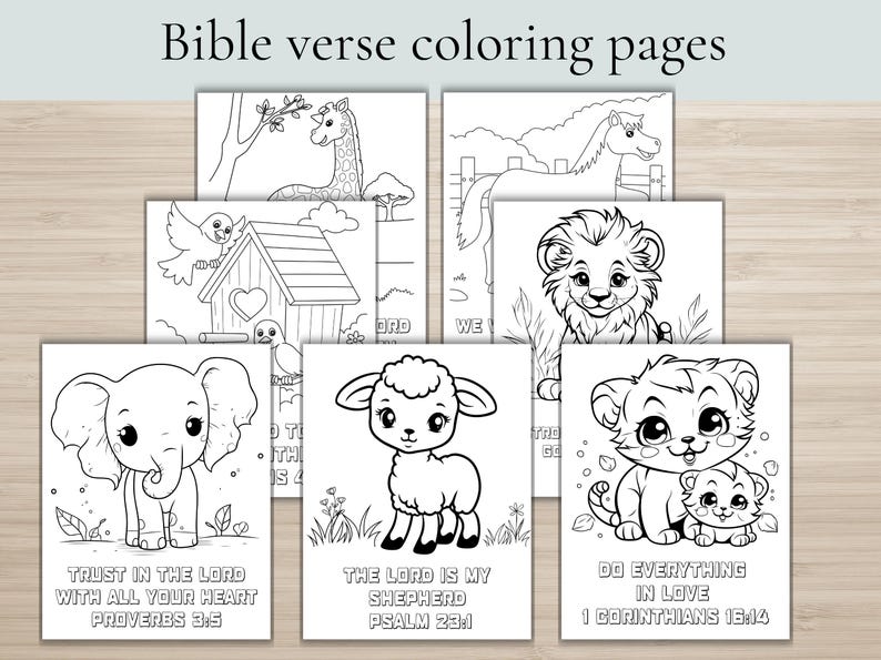 Bible Verse Coloring Pages for Kids Printable Digital Downloads ...