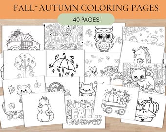 Printable Fall Coloring Pages - Etsy