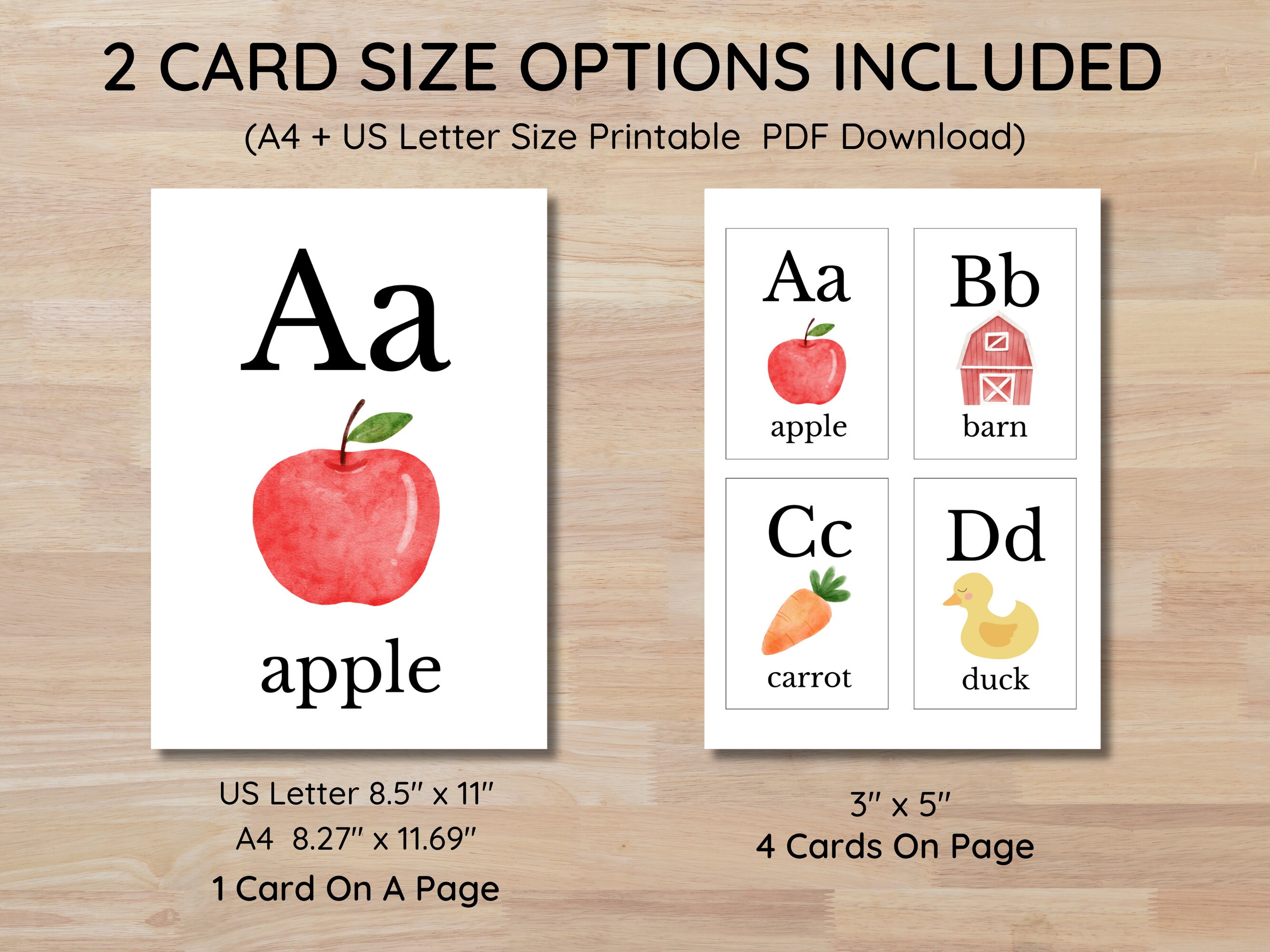 Alphabet Flashcards | Toddler Preschool Kindergarten | Montessori ...
