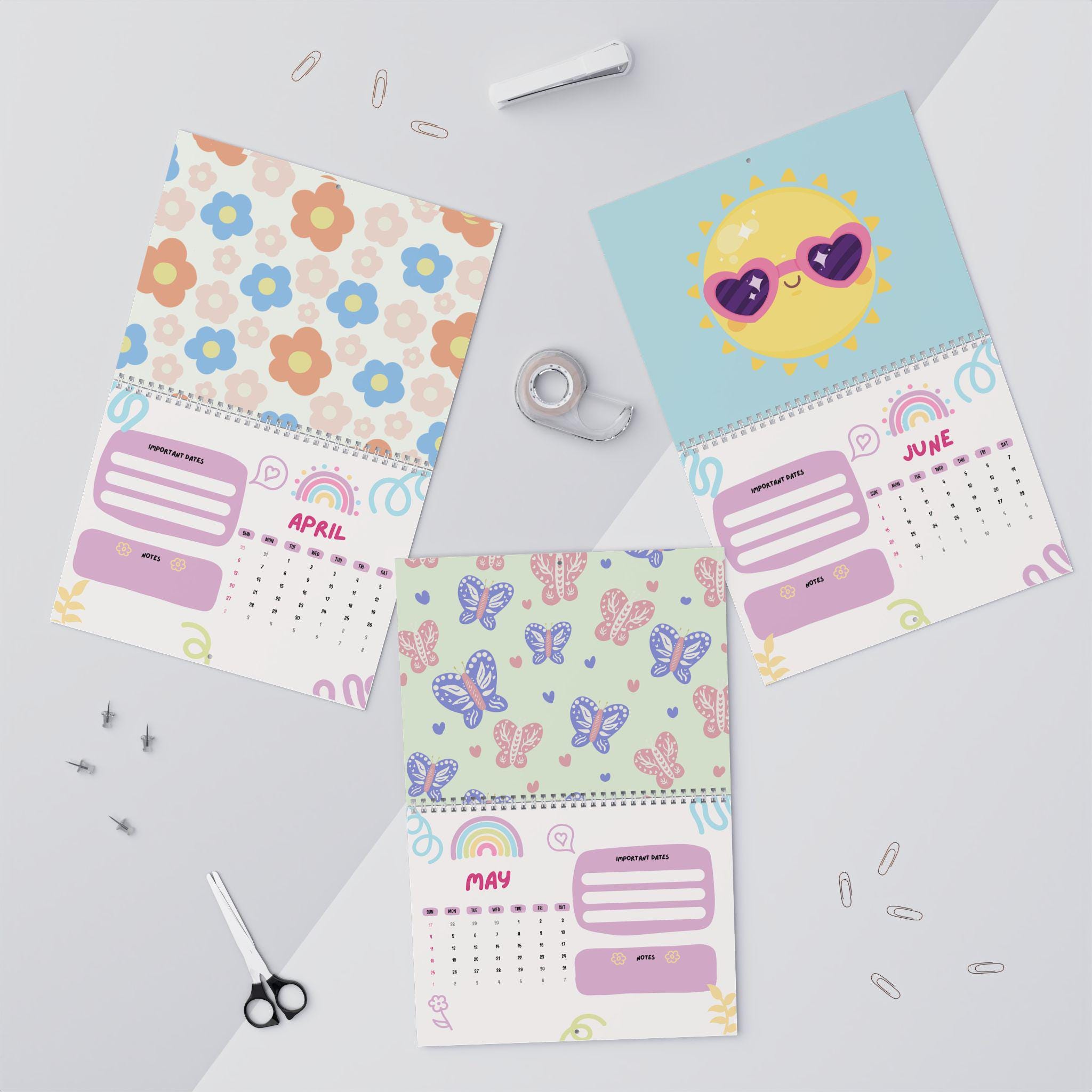 2025 Kids Wall Calendar | Fun Colorful Monthly Designs | Perfect for ...