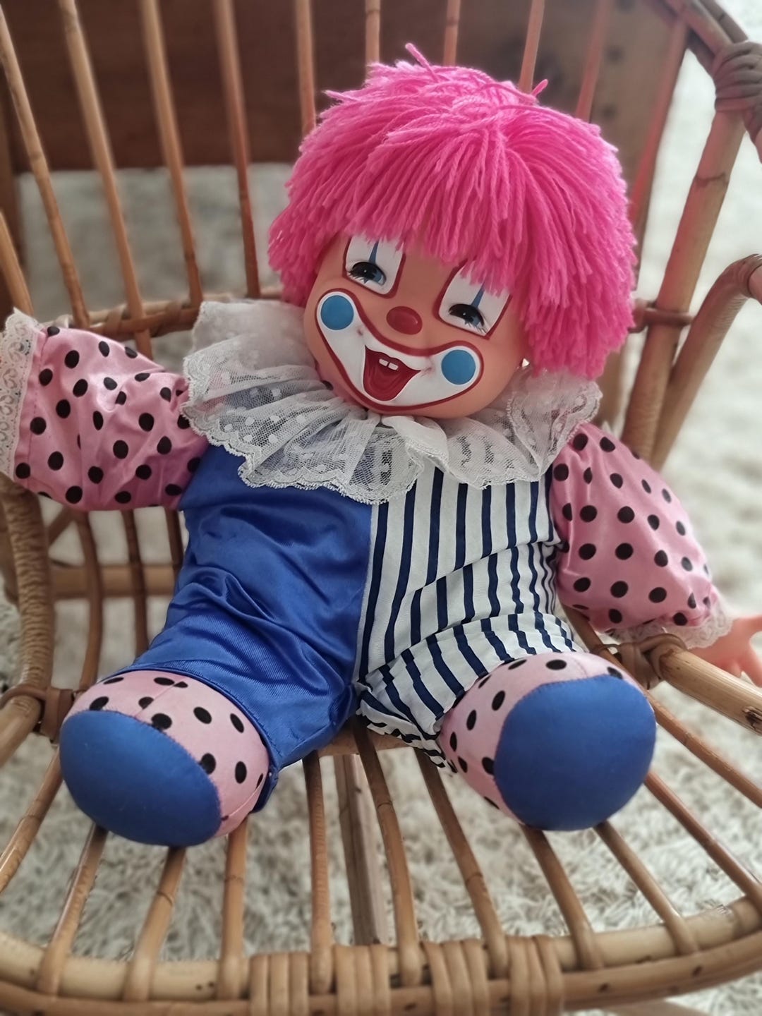 Vintage Laughing Clown Plush Toy, Made in Italy - Etsy
