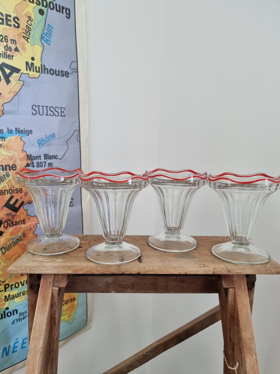 Set of 4 Vintage Ice Cream Cups - Etsy