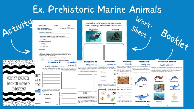 Prehistoric Oceans: 2 Lessons for Kids (ages 7+) Includes Booklet and ...