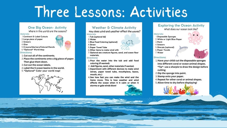 Oceanography: 3 Lessons (one Big Ocean, Climate and Weather, Ocean ...