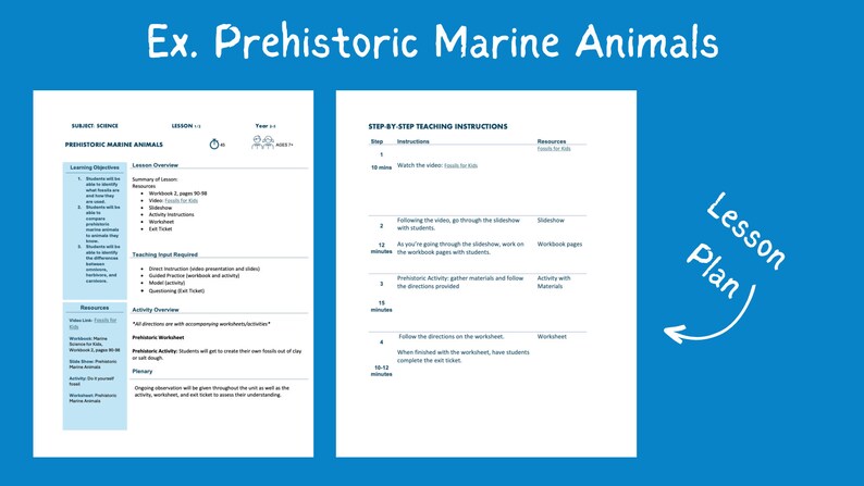 Prehistoric Oceans: 2 Lessons for Kids (ages 7+) Includes Booklet and ...
