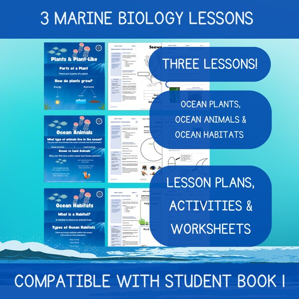 Digital Ocean Workbook: Marine Science Book 1 for Kids ages 5 Marine ...