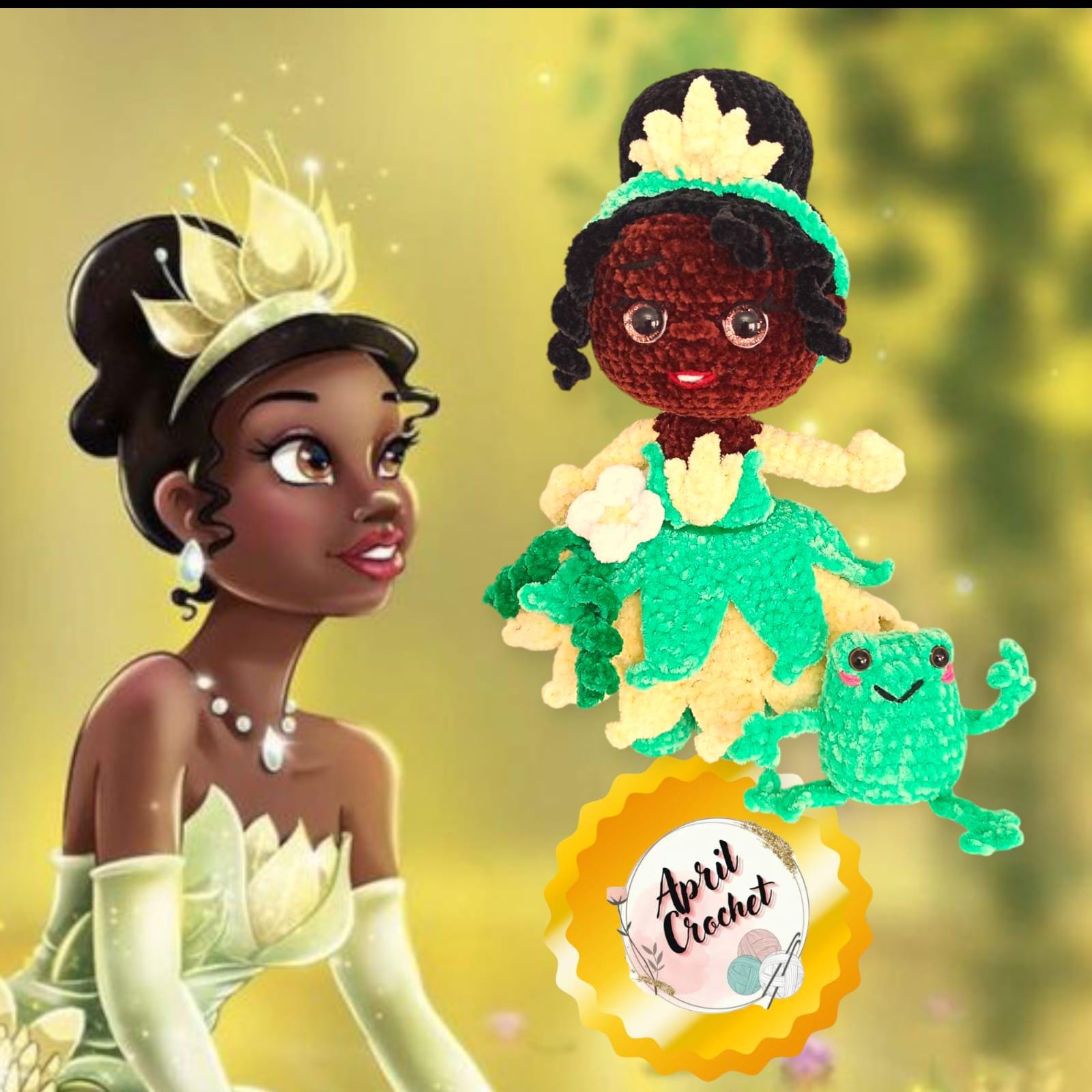 Tiana and the Frog Crochet Doll English PDF Pattern: With Velvet ...