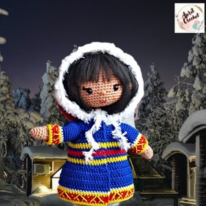 Amigurumi Crocheted 23 Cm Tall Inuit Doll Uki's Clothes Pattern for ...