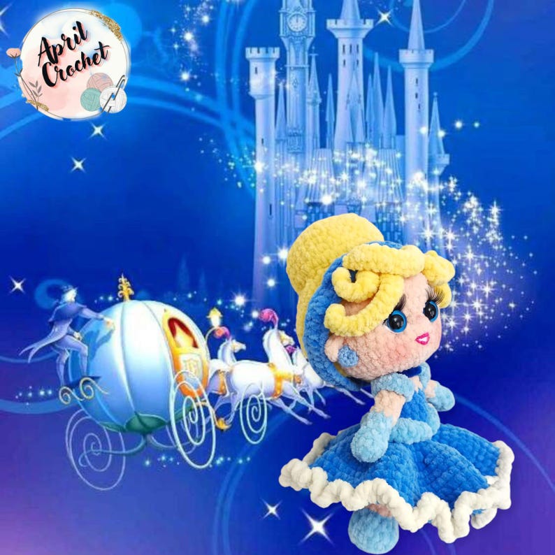 Cinderella Princess Amigurumi Crochet Doll English PDF Pattern. No-sew ...