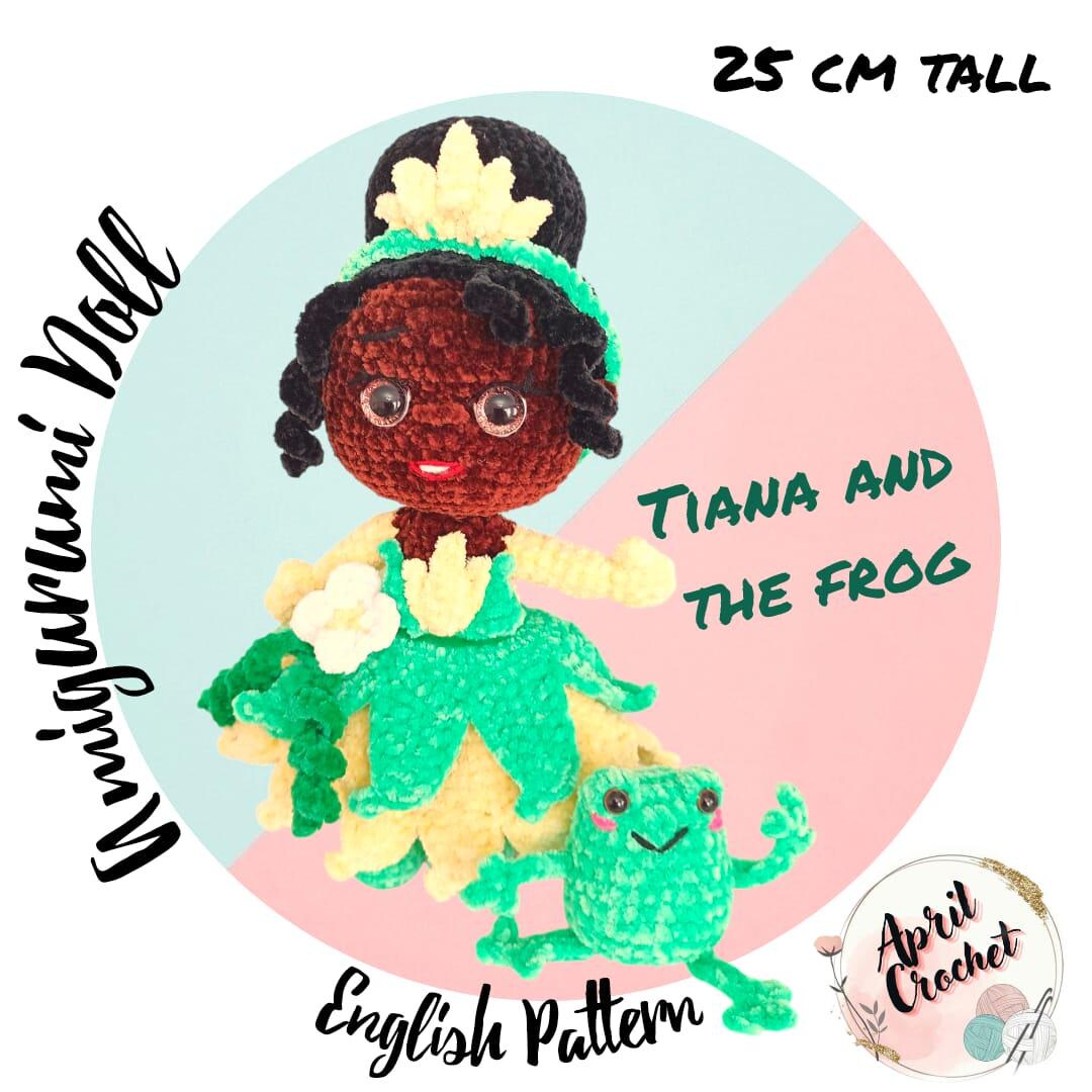 Tiana and the Frog Crochet Doll English PDF Pattern: With Velvet ...