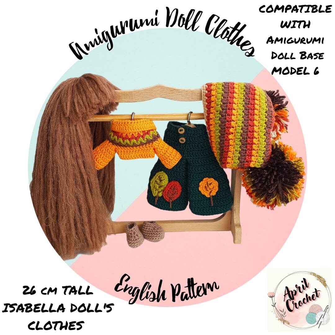 Amigurumi Crocheted 26 Cm Tall Isabella Doll's Winter Clothes Pattern ...