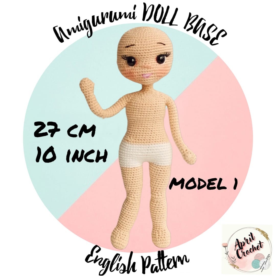 27 Cm Tall Amigurumi Crochet Doll Base English Pattern for Crochet ...