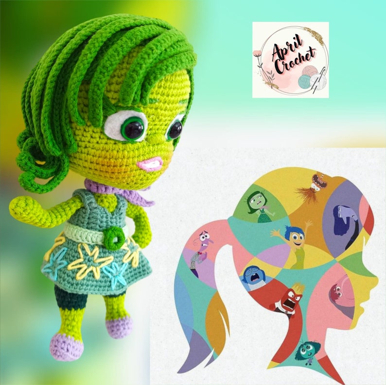 Disgust Amigurumi Crochet English PDF Pattern: 'inside Out' Inspired ...
