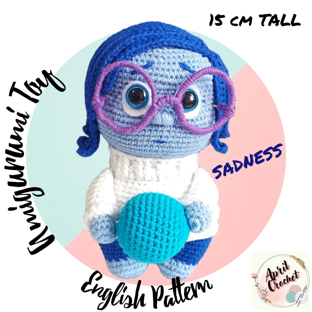 Sadness Amigurumi Crochet Toy Pattern for Lovers of 'inside Out ...