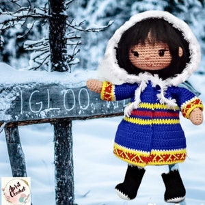 Amigurumi Crocheted 23 Cm Tall Inuit Doll Uki's Clothes Pattern for ...