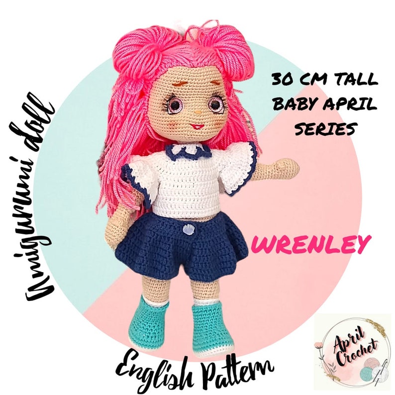 Wrenley the Amigurumi Crochet Doll English PDF Pattern. 30 Cm Tall. the ...